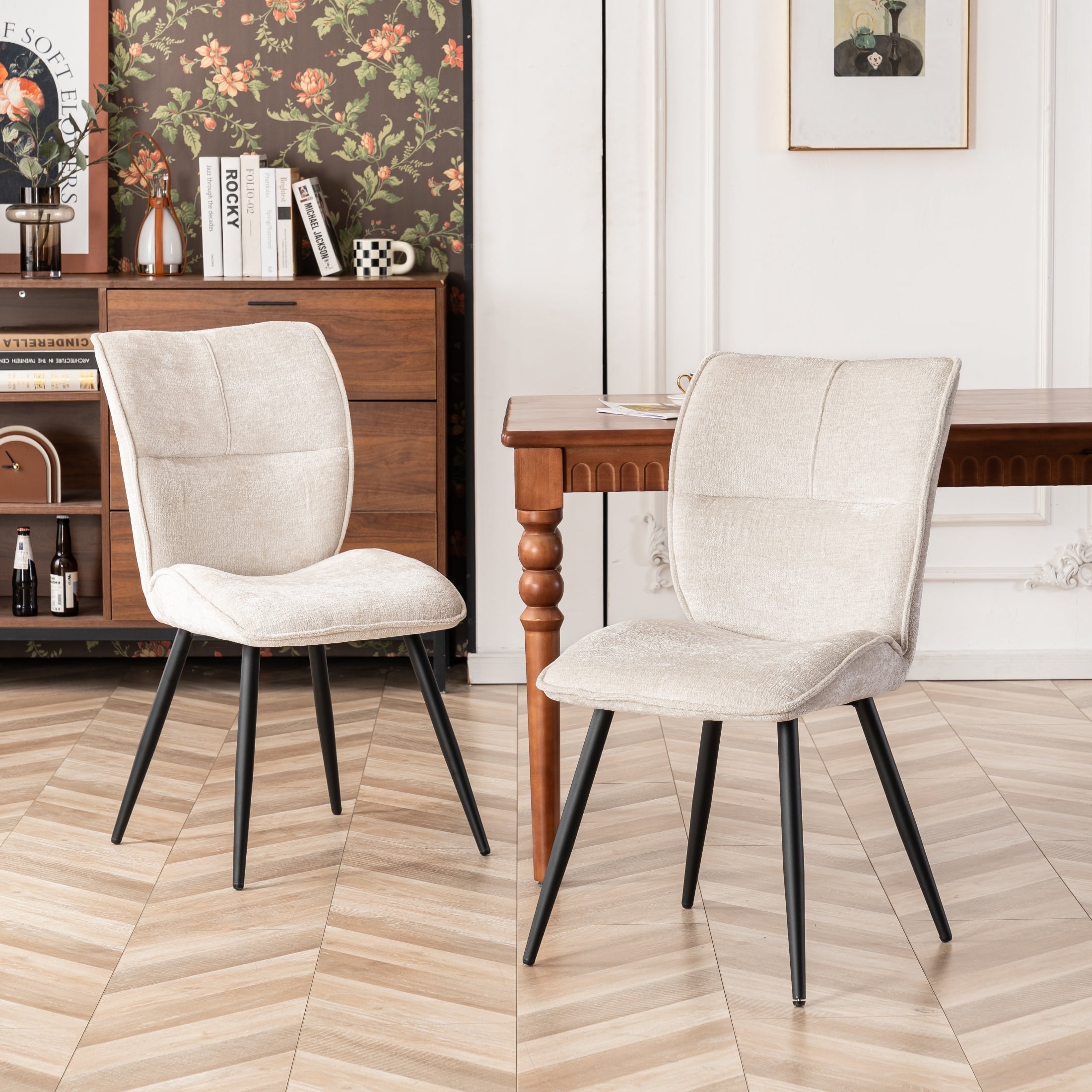 YOUNIKE Set of 2 Dining Chairs, Classic Design, Armless Side Chairs ...
