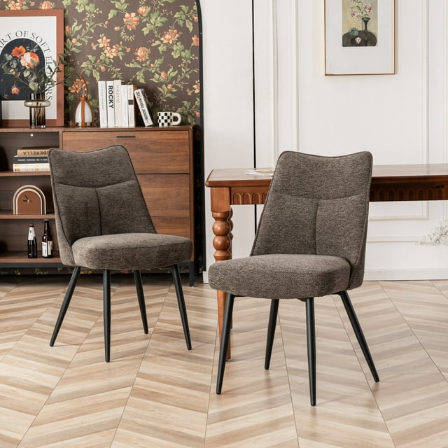 YOUNIKE Set of 2 Dining Chairs, Modern Minimalist Style, Soft Cushioned ...