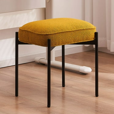 PU Leather Round Vanity Stool Chair Makeup Stool Adjustable Swivel ...