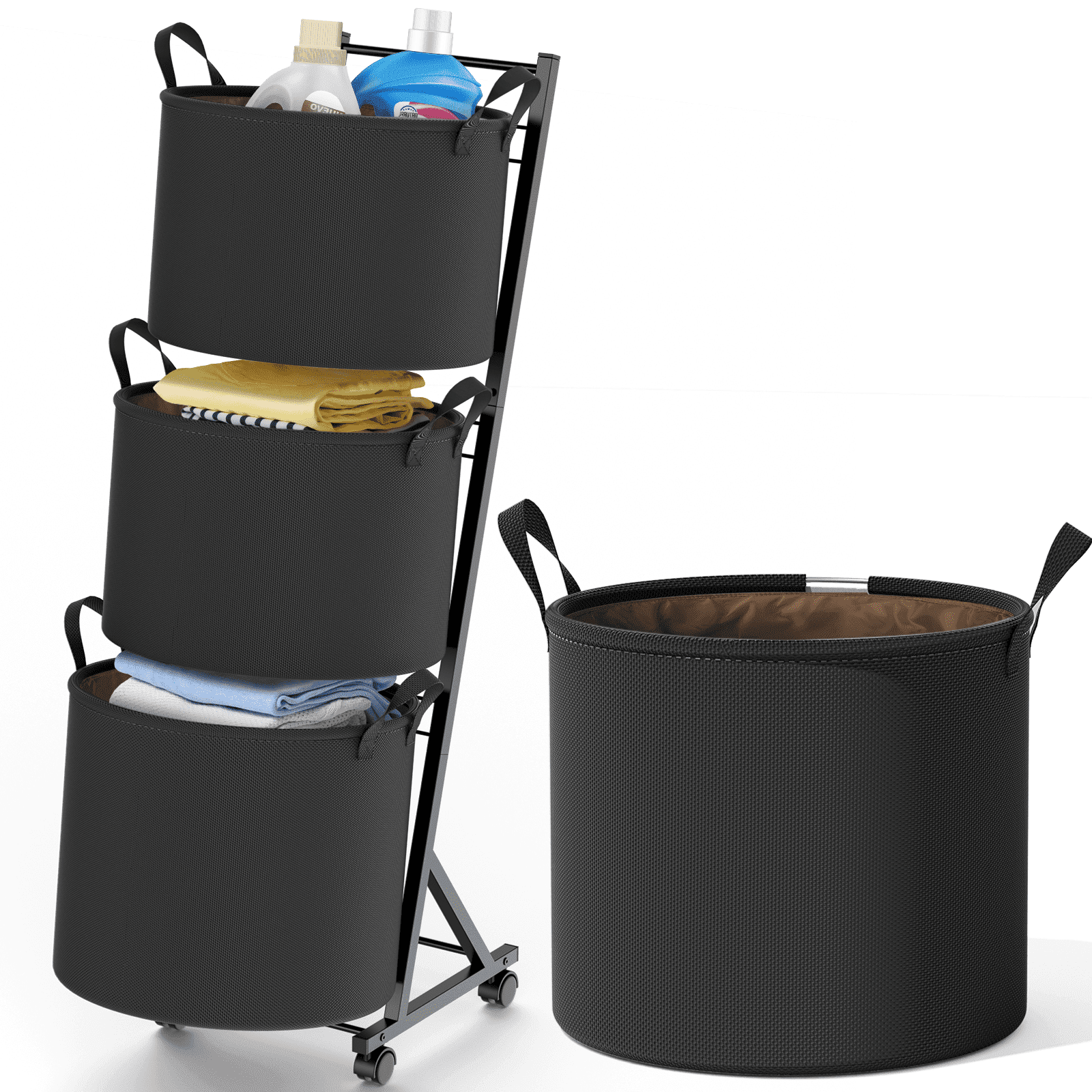 YOUPIS 3-Tier Laundry Hamper Sorter,Laundry Storage Organizer with ...