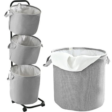 Household Essentials Rolling Quad Sorter Laundry Hamper with Natural ...