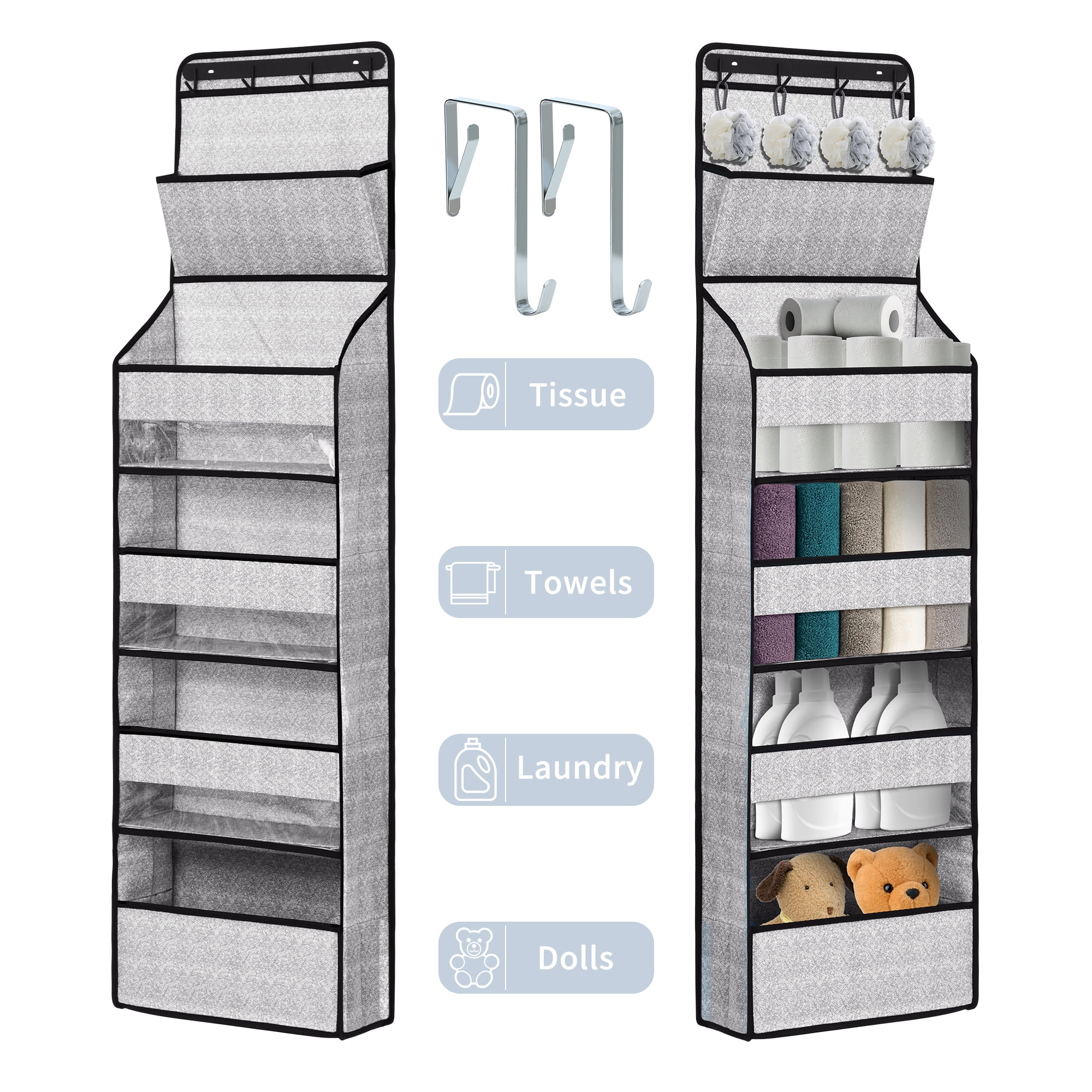 YOUPINS 5-Tier Over the Door Shelves Organizer, Door Over Hanging ...