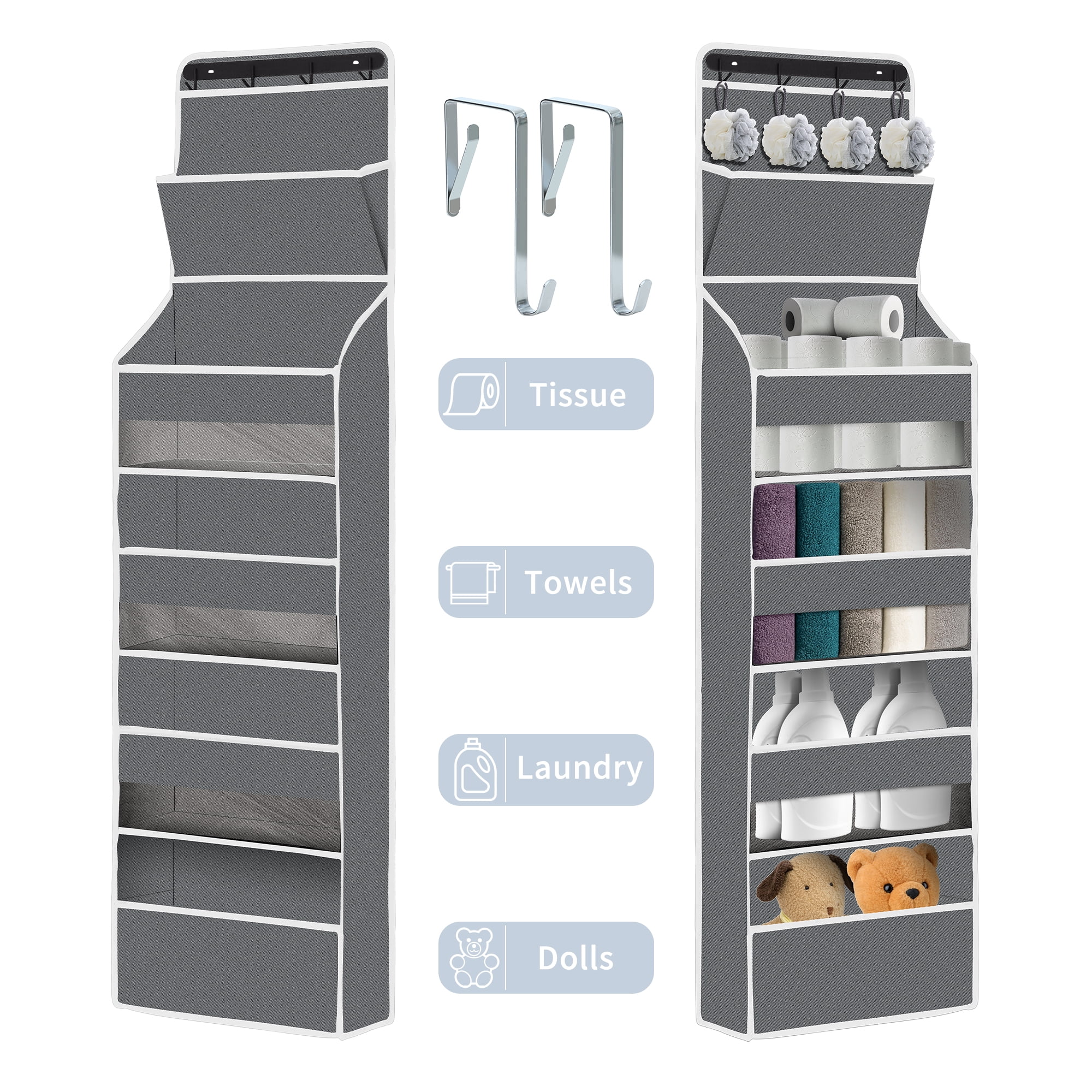 YOUPINS 5-Tier Over the Door Shelves Organizer, Door Over Hanging ...