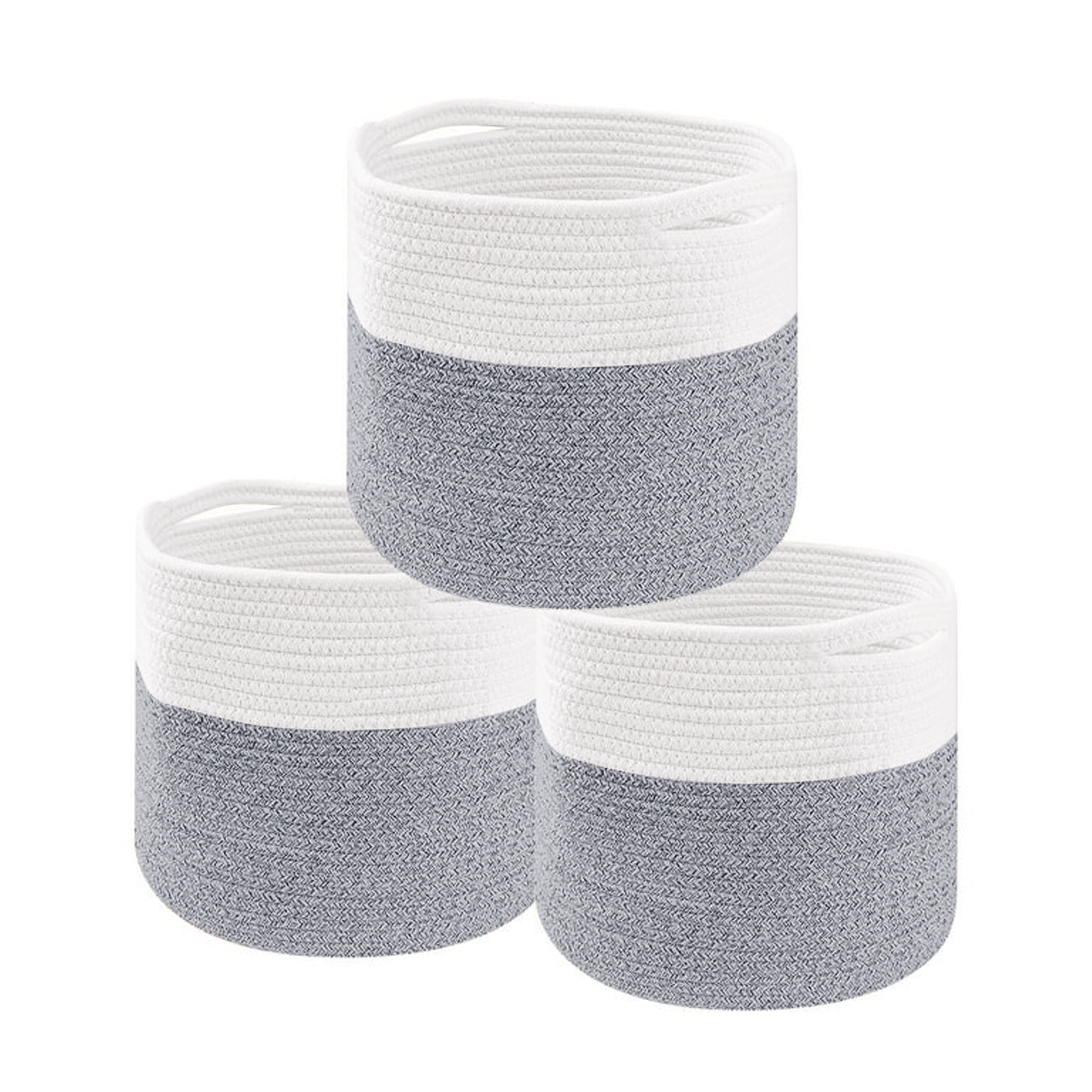 "YOUPINS 3Pcs Nesting Cotton Rope Storage Basket Set, 11*11"" for Toys ...
