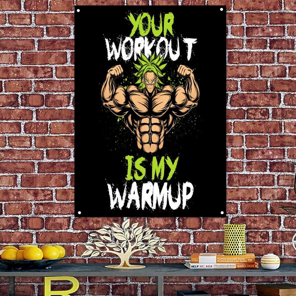YOUR WORKOUT IS MY WARMUP - Strong Bodybuilder Workout Poster Banners ...