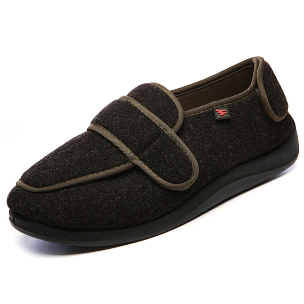 YOURDIARY Men's Adjustable Diabetic Slippers Memory Foam Arthritis ...