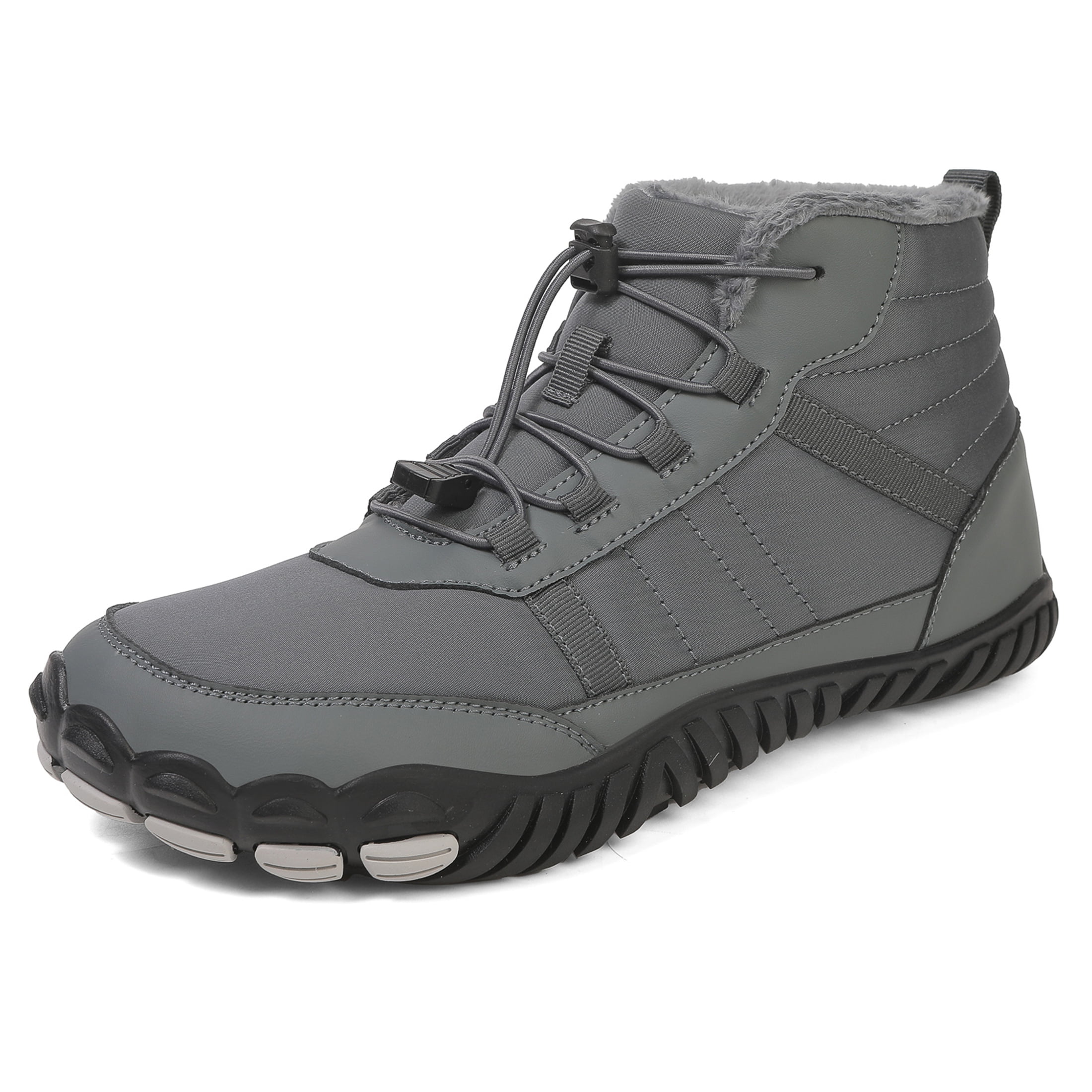 YOURDIARY Mens Barefoot Snow Boots Waterproof Winter Shoes with Faux ...