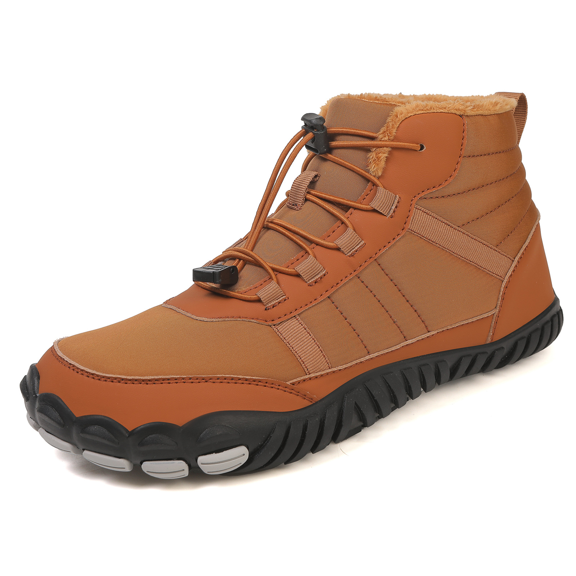 YOURDIARY Mens Barefoot Snow Boots Waterproof Winter Shoes with Faux ...