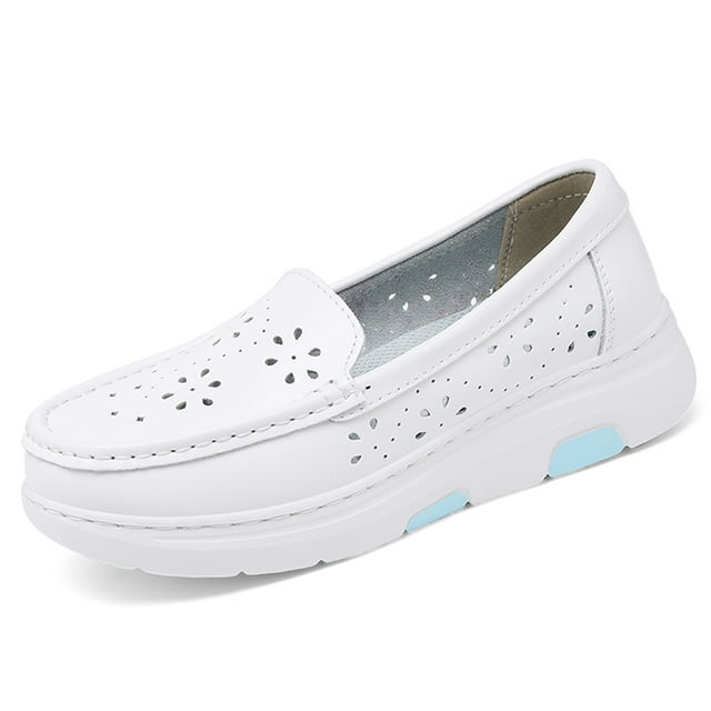 YOURDIARY Women Nurse Shoes Cotton Lined Boat Shoe Slip On Loafers ...