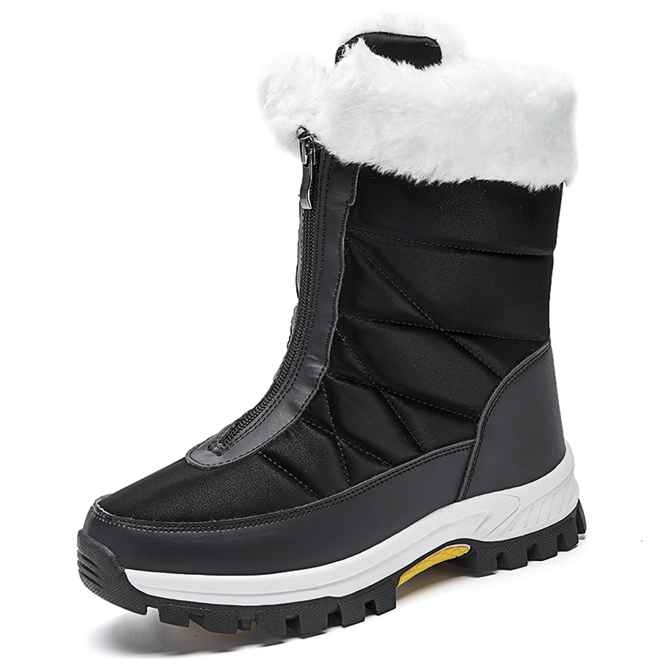 YOURDIARY Women's Mid-Calf Winter Snow Boot Outdoor Waterproof Cold ...