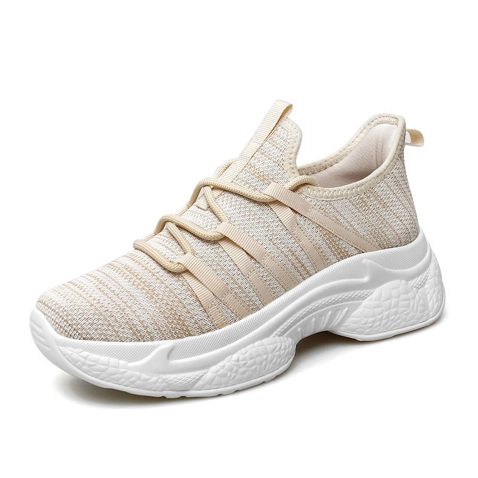 YOURDIARY Women's Running Shoes Arch Support Stretchy Comfort Lace Up ...