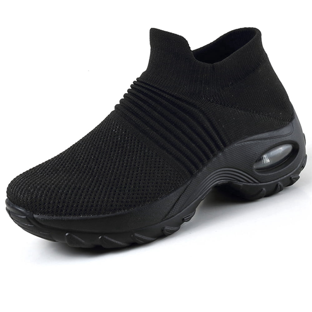 YOURDIARY Womens Slip-On Comfort Walking Shoes, Breathable Knit Casual ...