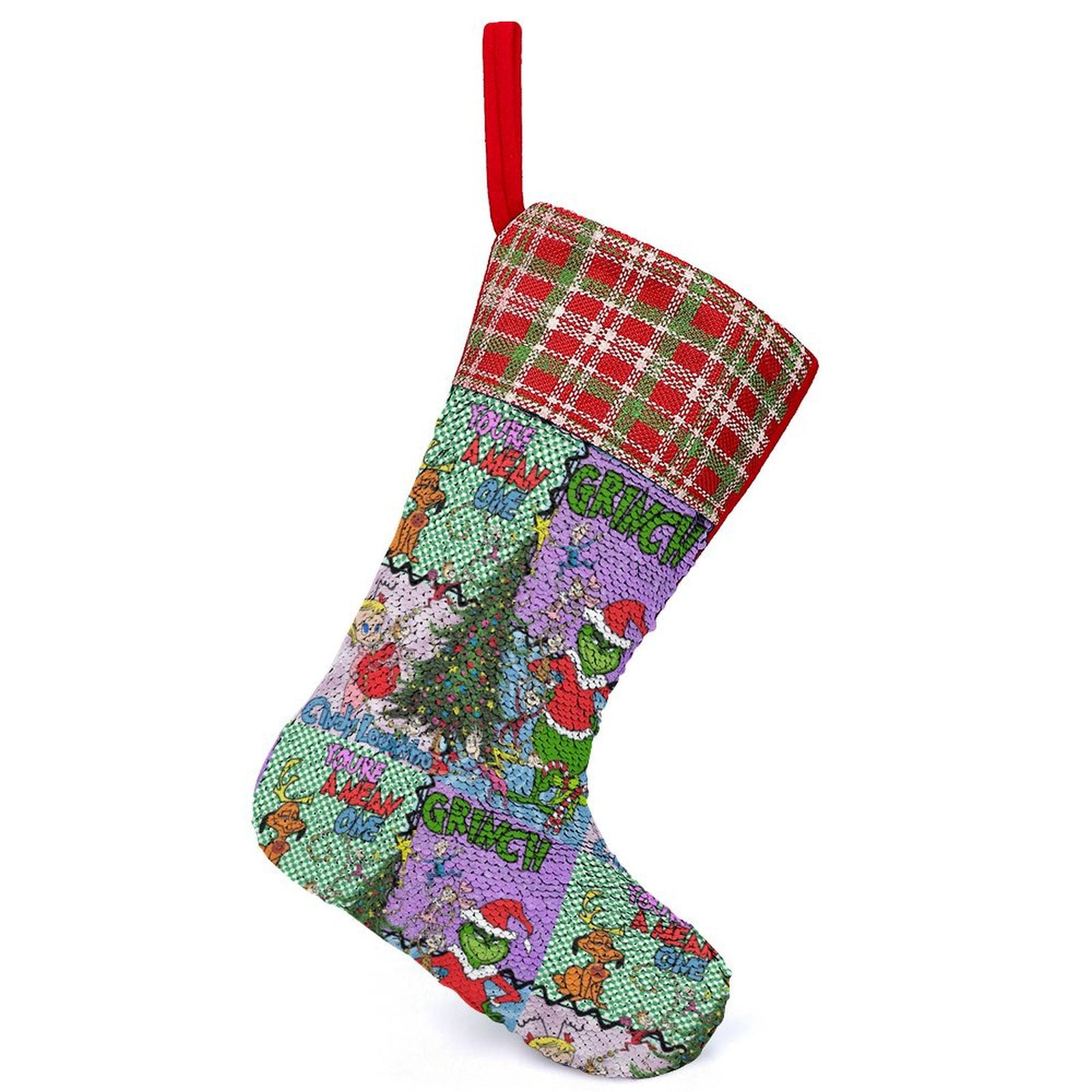 YOURE AMBAY GRINCH ONE Christmas Stockings,Reversible Color Changing ...