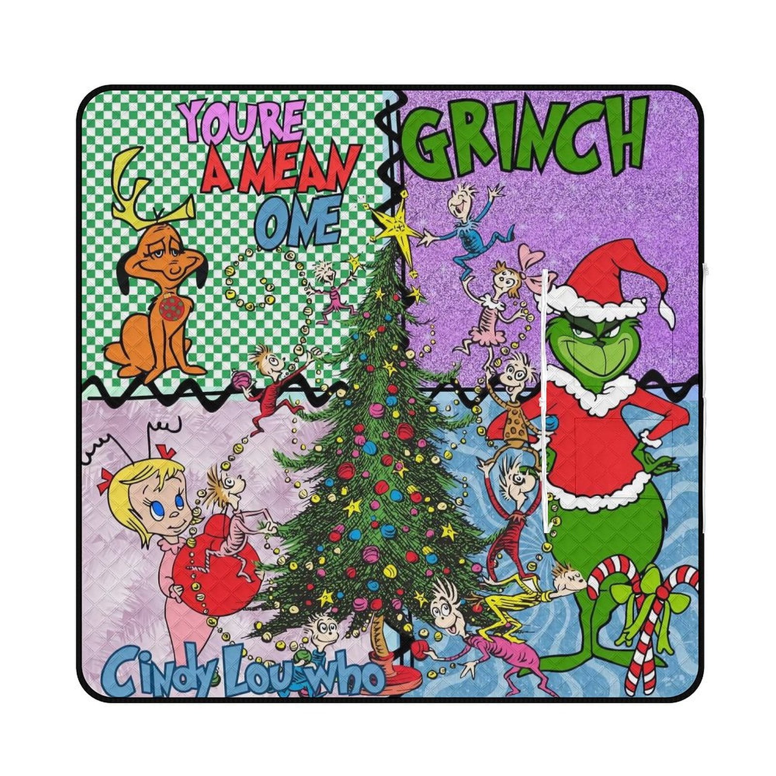 YOURE AMBAY GRINCH ONE Extra Large Picnic Outdoor Blanket,78 x 78 ...