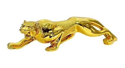 YOURKARTS Realistic Luxury Metal Golden Leopard Jaguar Showpiece for ...