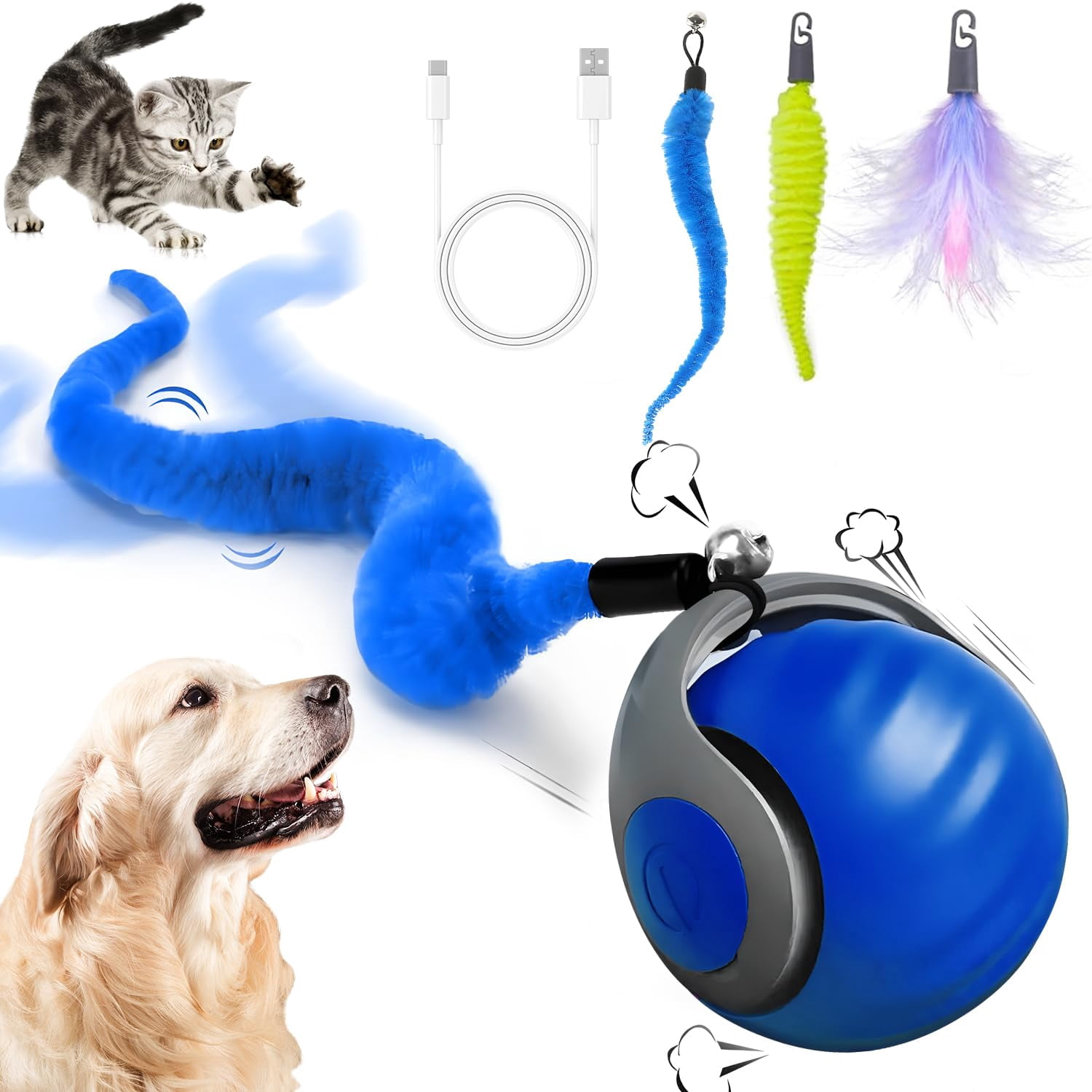 YOUSHEME Interactive Cat Ball Toy 2.0 Cat Toy,Smart Interactive Cat ...