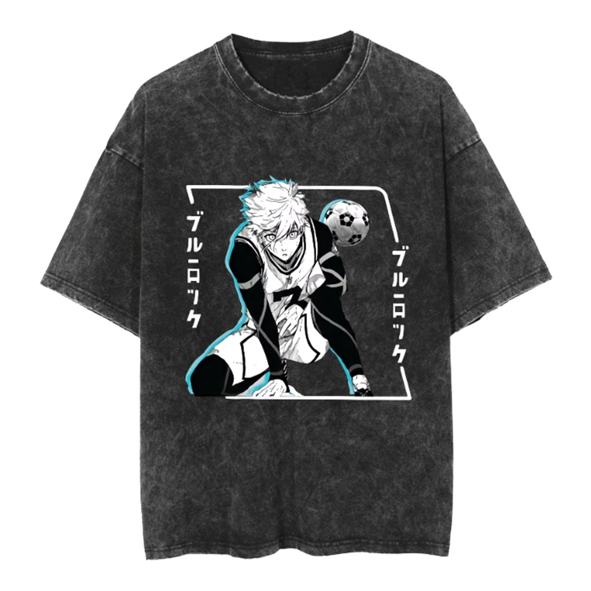 YOUSHENGER BLUE Cotton T-Shirt For Men Women Washed Vintage Tees ...