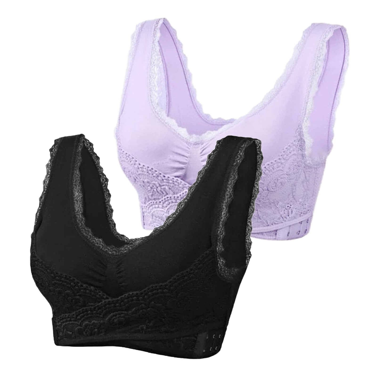 YOUSNH 2PC Womens Underwire Super Gather Sports Bra Front Side Buckle ...