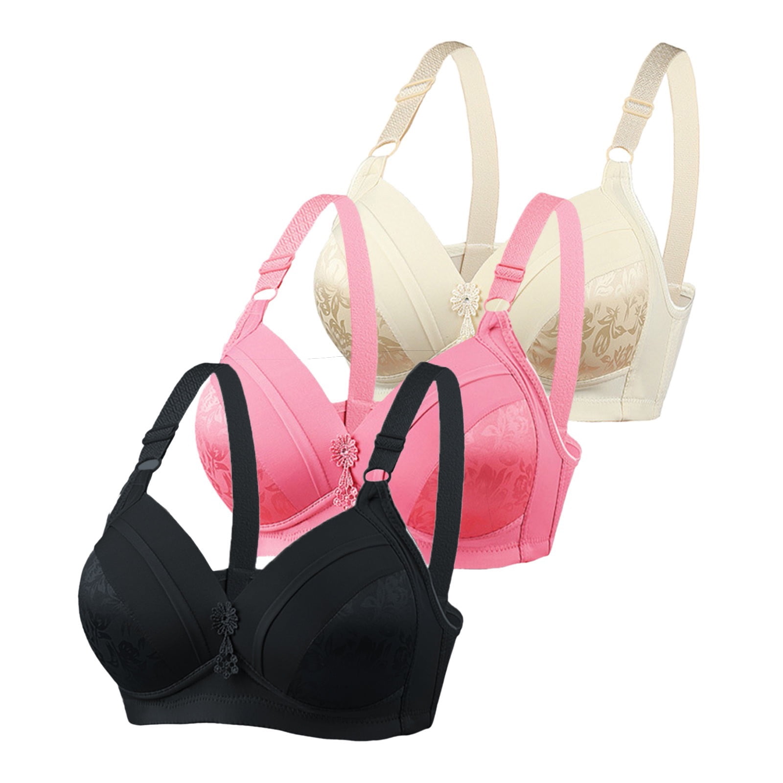 YOUSNH 3PC Women's Comfortable No Steel Ring Thin Size Large Women's ...