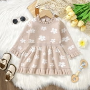 YEEDISON Toddler Girl Fall Clothes Floral Print Long Flying Sleeve Girls Dress Boho Kids Dresses ...