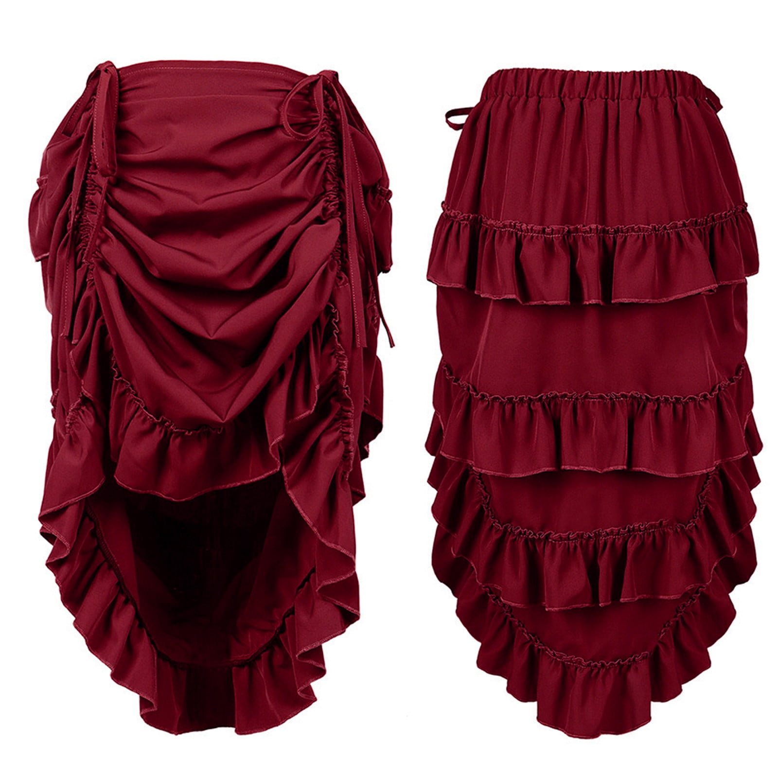 YOUSNH Big Girls Youth Soild Gothic Ruffled Drawstring Layered Tulle ...