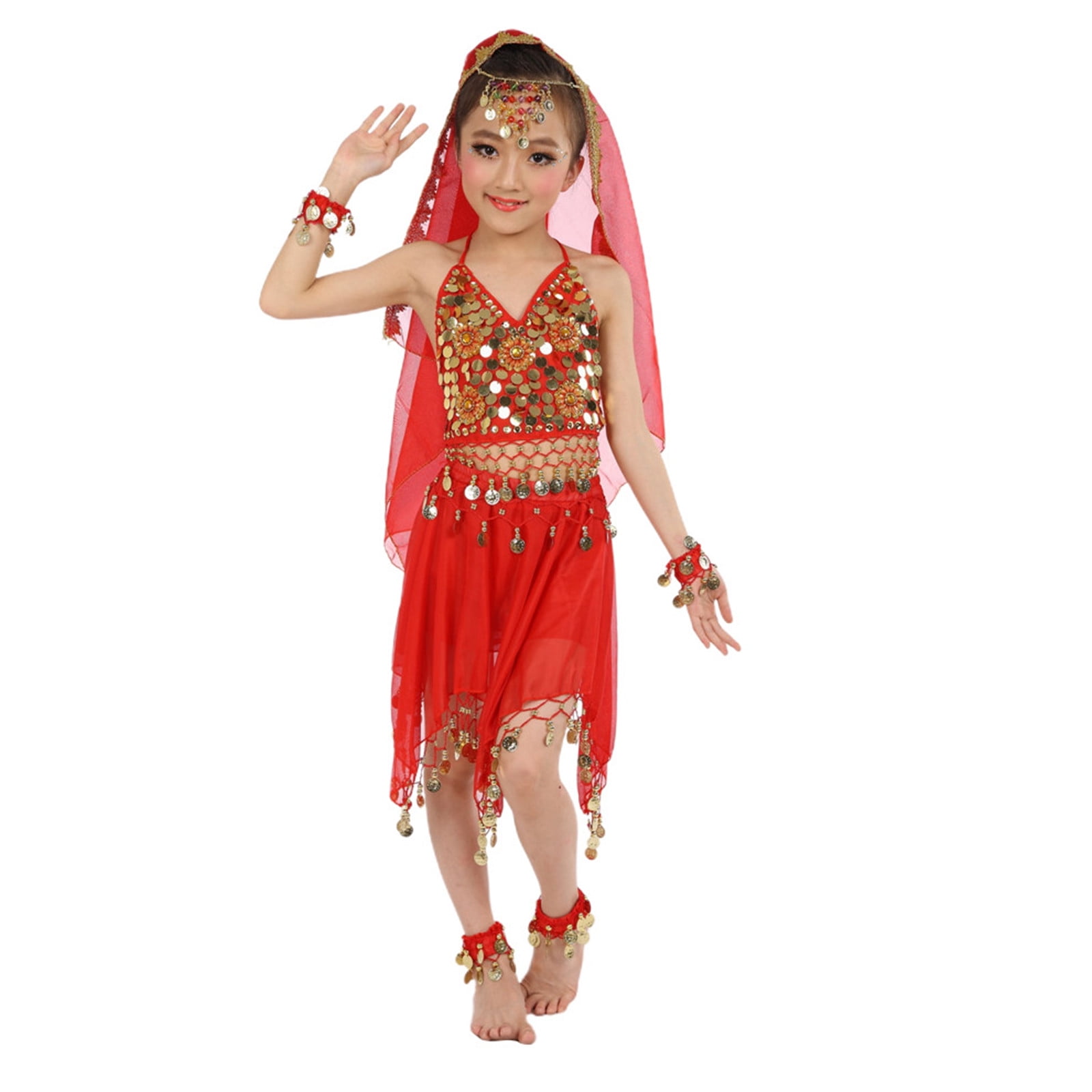 YOUSNH Clothing Set Children's Dance Children's Dance Show Belly Dance ...