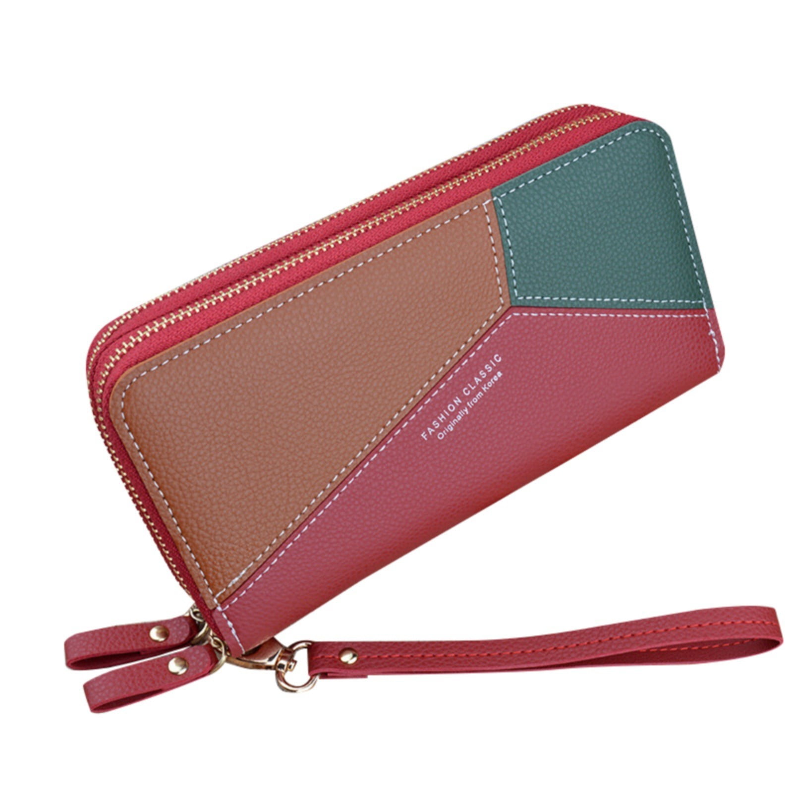 YOUSNH Double Zipper Wallet Ladies Long Large Capacity Clutch Double ...