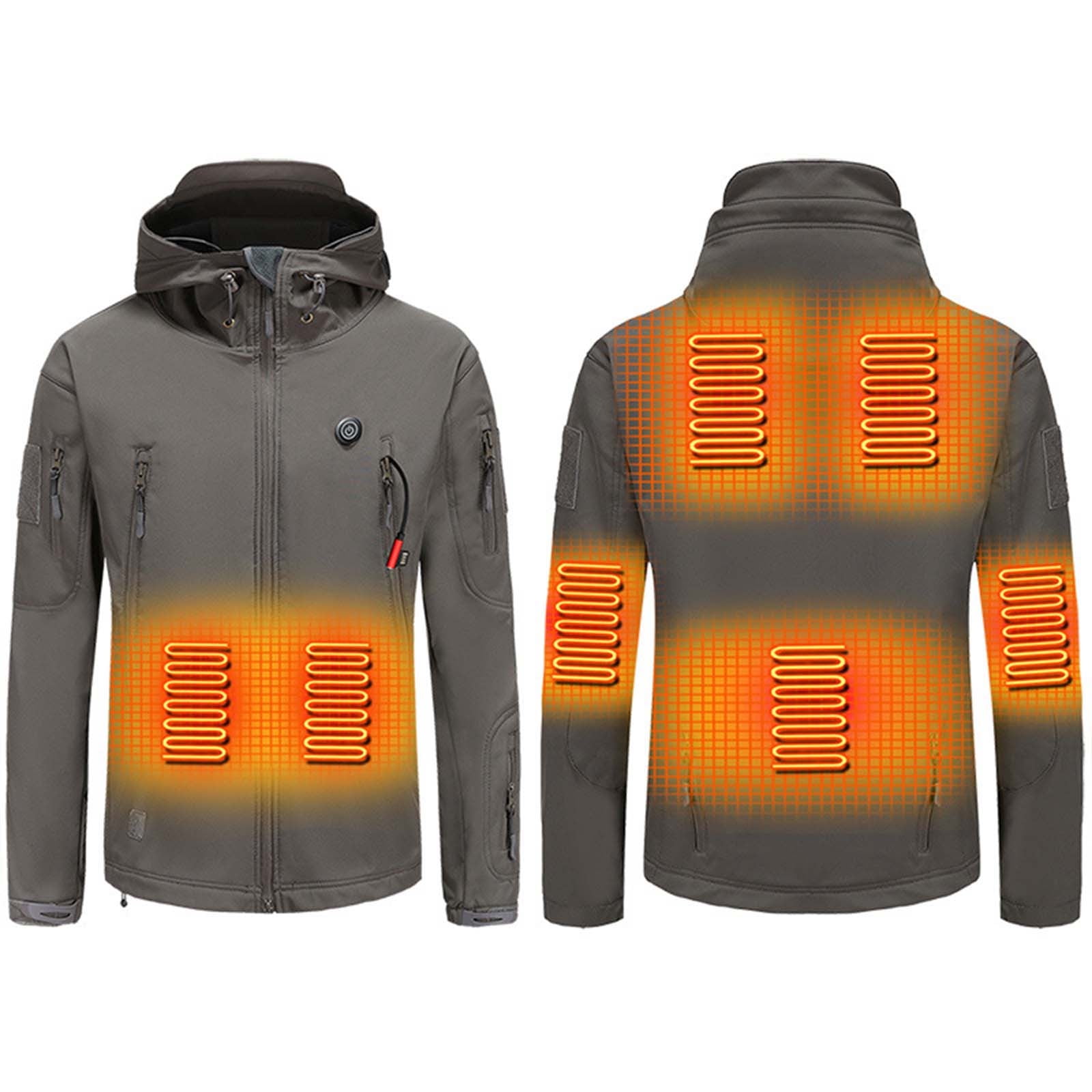 YOUSNH Heated Jacket for Men and Women Heated Coat Hooded Heating Warm ...