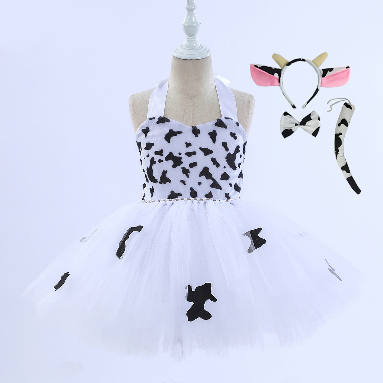 YOUSNH Kids Girls Party Cartoon Dogs Dress Accessory Outfit Set ...