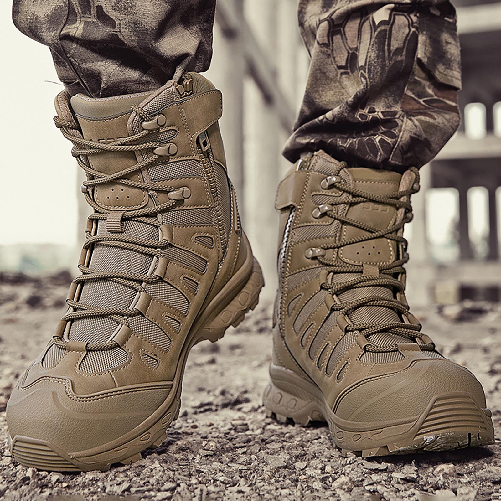 YOUSNH New Mid Top Durable Ankle Boots Men Outdoor Mountaineering ...