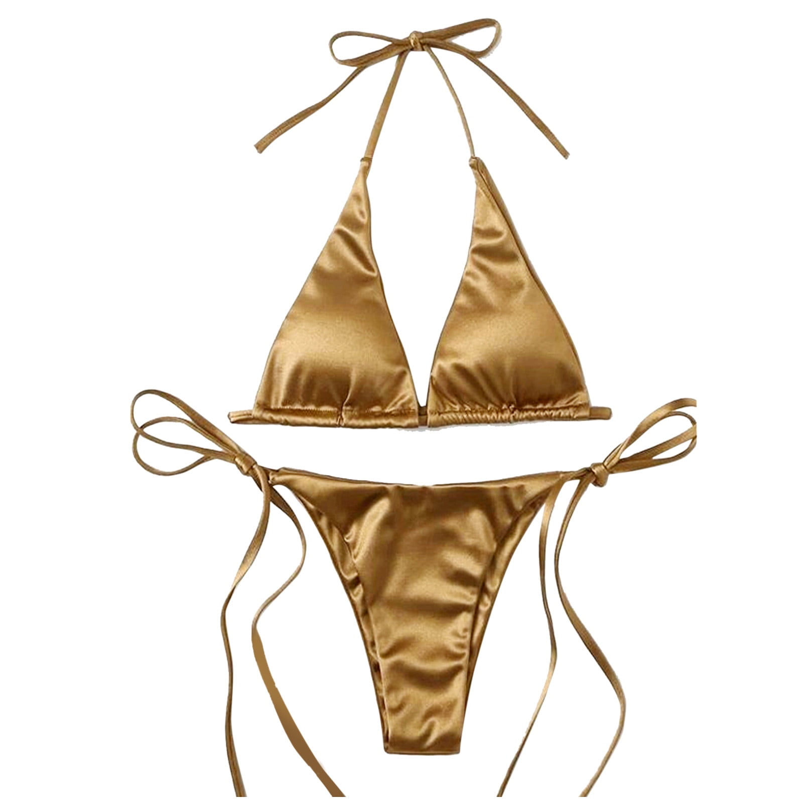 Yousnh Women Bandeau Bandage Bikini Set Push Up Brazilian Swimwear