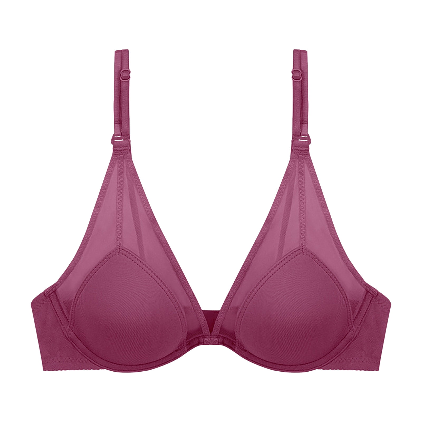 YOUSNH Women's Classic Sheer Mesh Lace Bra with Underwire and Thin Cups ...