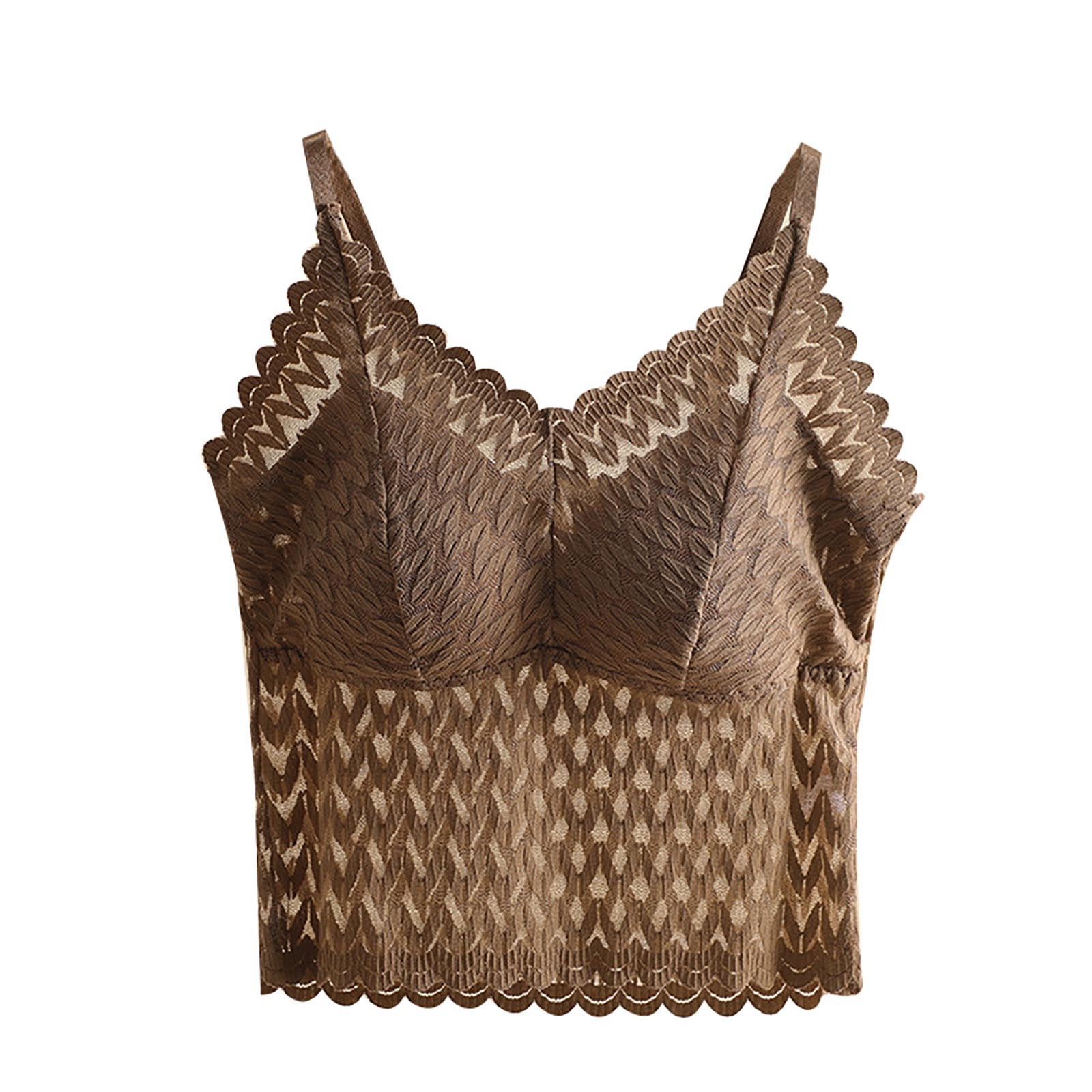 YOUSNH Women's Seamless Lace Back Bra with Push up Padded Cups and ...