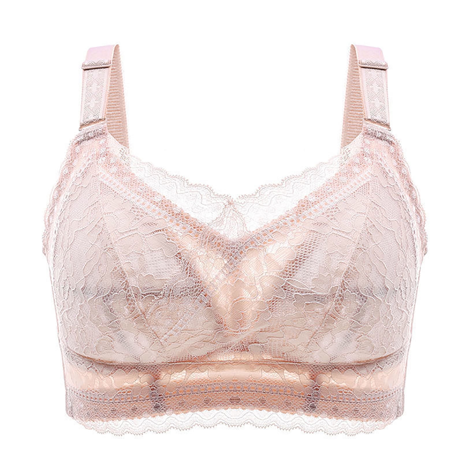 YOUSNH Women's Thin Underwear Lace Large Size Bra No Steel Ring Gather ...