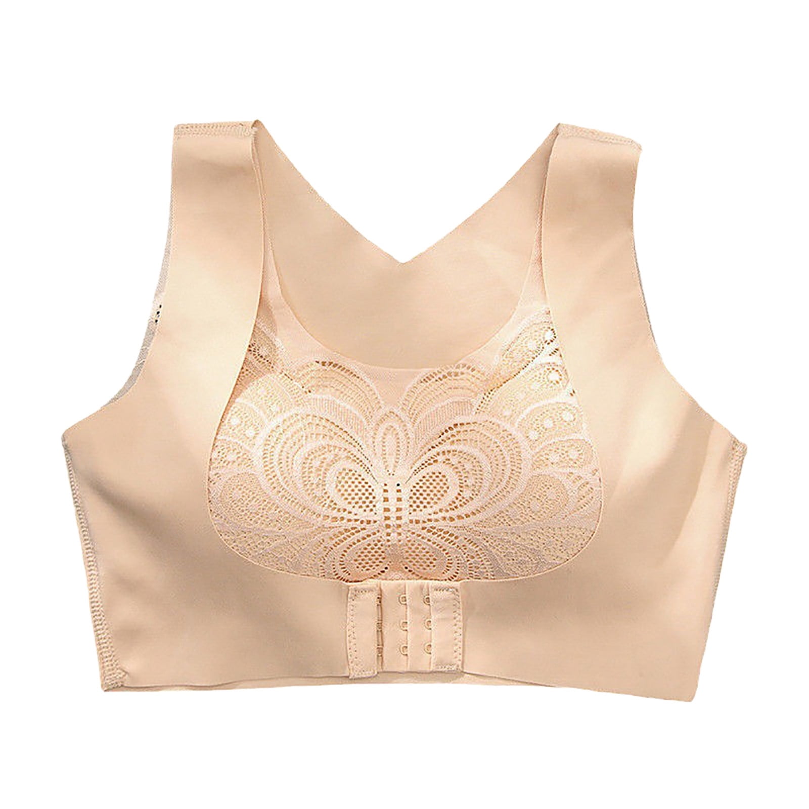 YOUSNH Women's Two in One Front Button Underwear Without Steel Ring ...