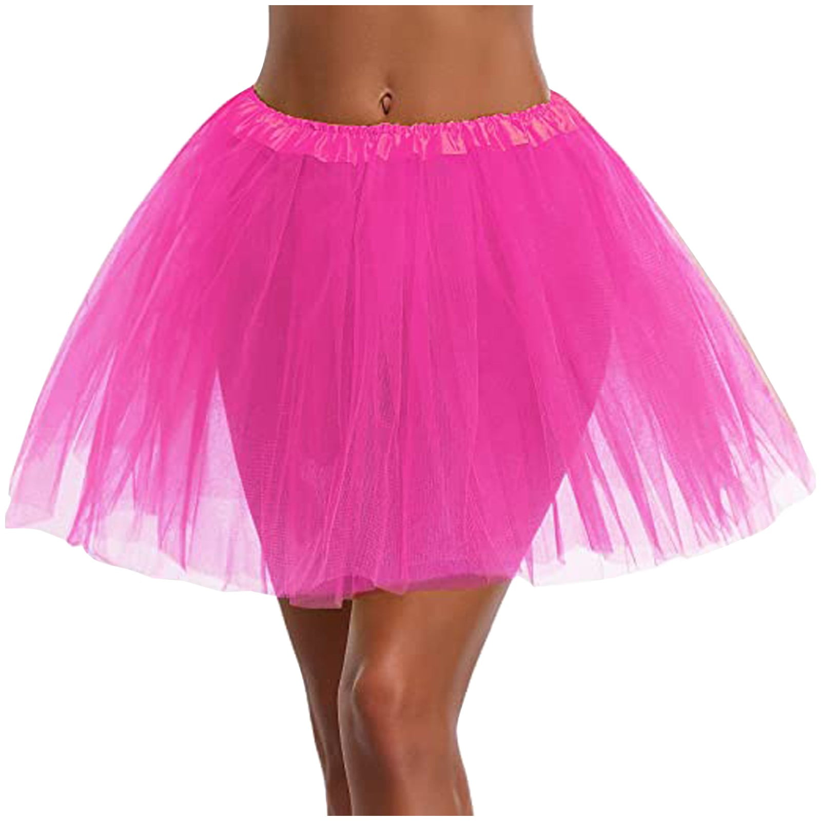 YOUSNH Womens High Quality Pleated Gauze Short Skirt Adult Tutu Dancing Skirt 3 Layered Skirts ...