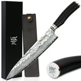 YOUSUNLONG 10-inch Chef's Kitchen Knives, Hammered Damascus Blade and ...