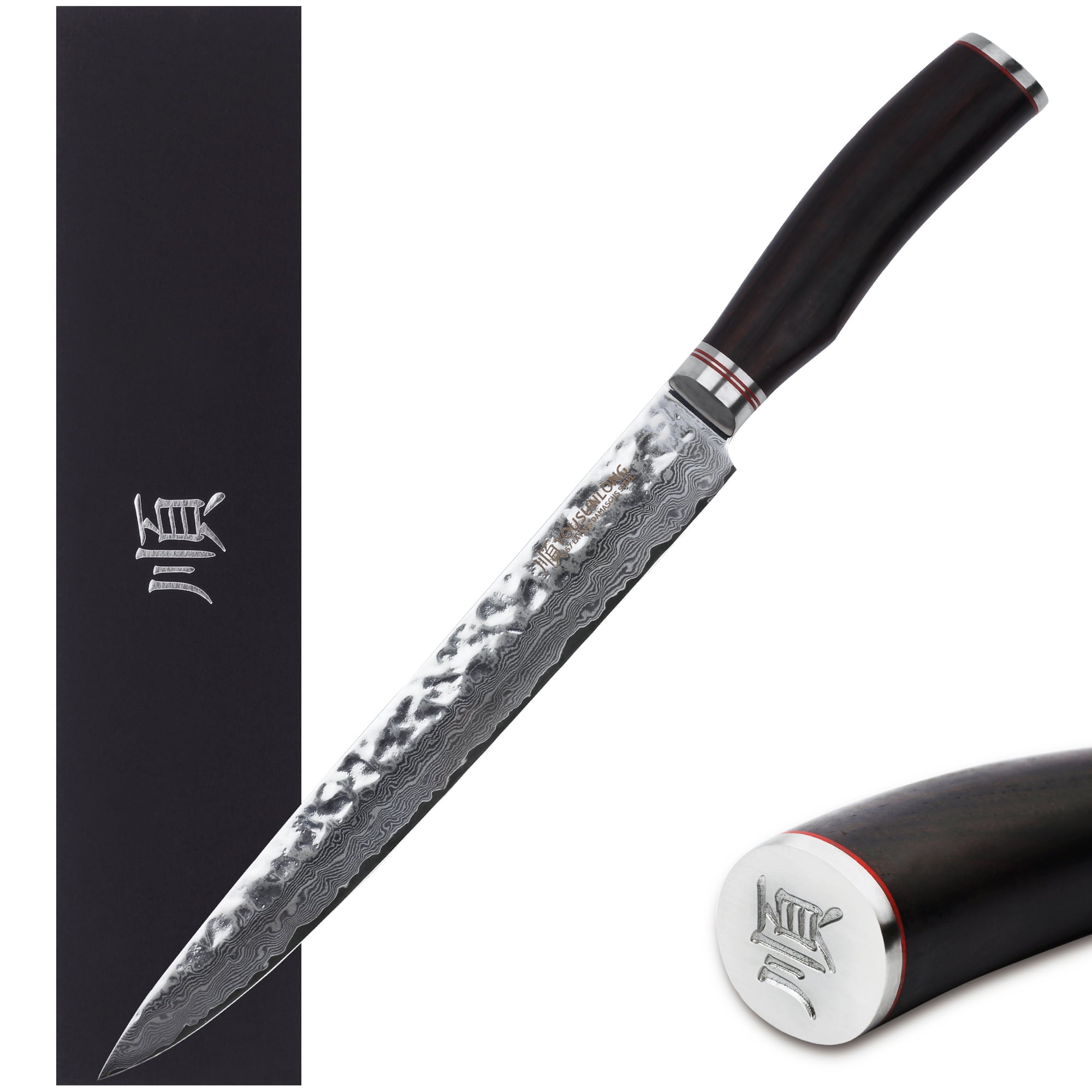YOUSUNLONG Fillet Knife 10 Inch, Japanese Damascus Steel Sashimi Knives ...