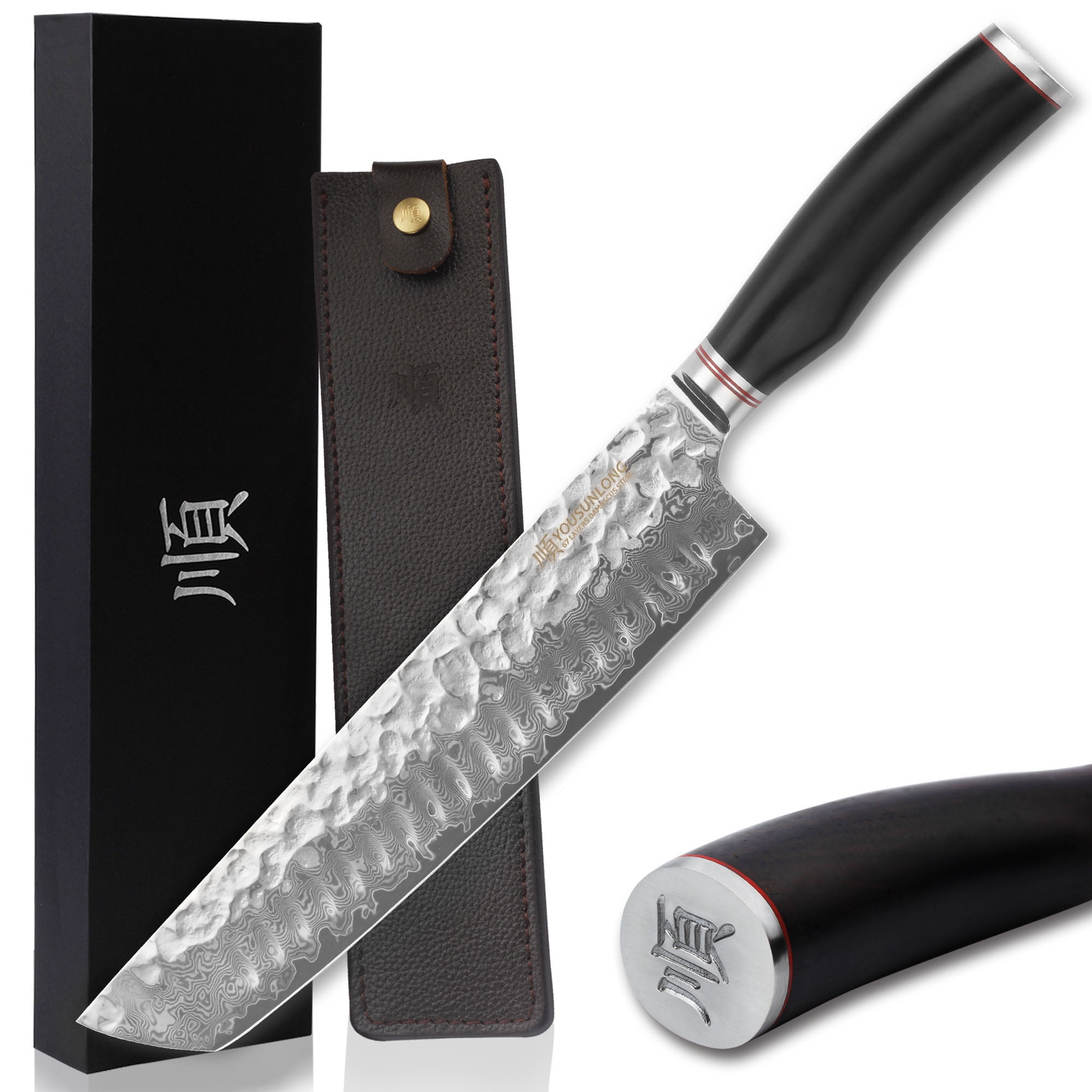 YOUSUNLONG Tanto Chef Knife 10 Inch - Japanese Damascus Steel kitchen ...