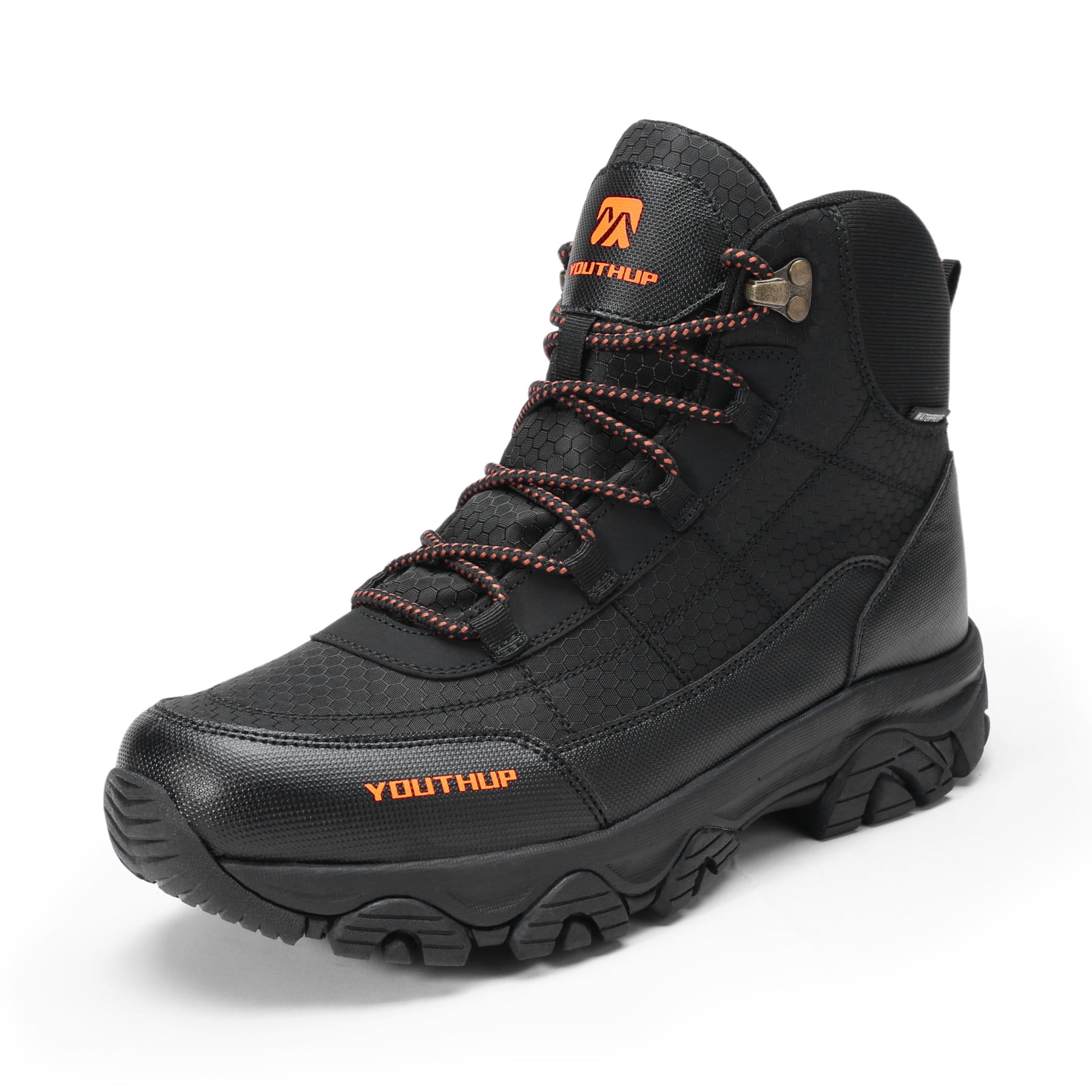YOUTHUP Men's Hiking Boots Waterproof High Top Outdoor Trekking Shoes ...
