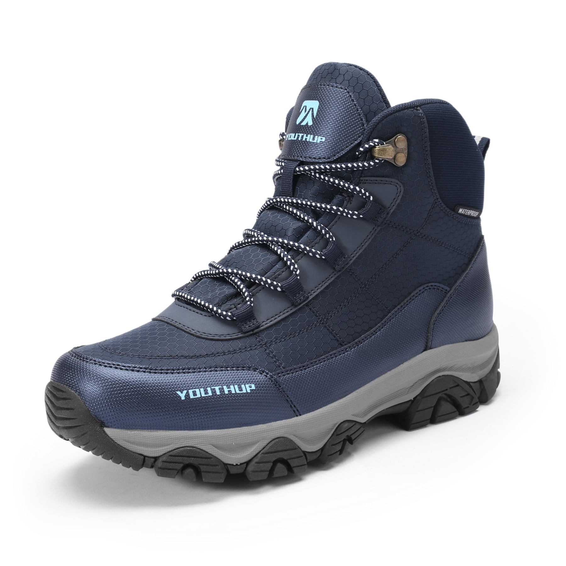 YOUTHUP Men's Hiking Boots Waterproof High Top Outdoor Trekking Shoes ...