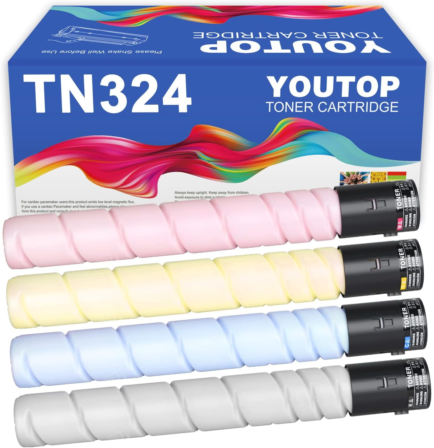 YOUTOP 4PK TN-324 TN324 Toner Cartridge Compatible for Konica Minolta ...