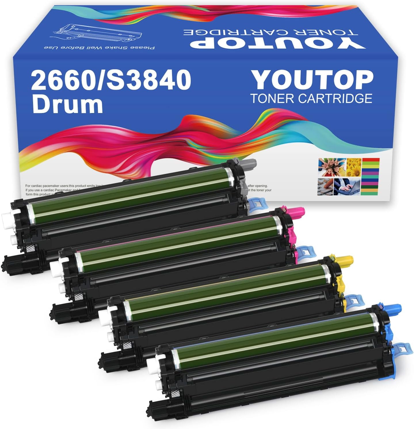 YOUTOP 4PK TWR5P Imaging Drum Cartridge Replacement for Dell C2660dn ...