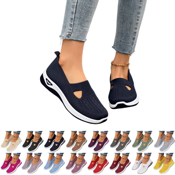 YOUYEDIAN Arch Support Shoes for Women, Orthopedic Slip On Walking ...