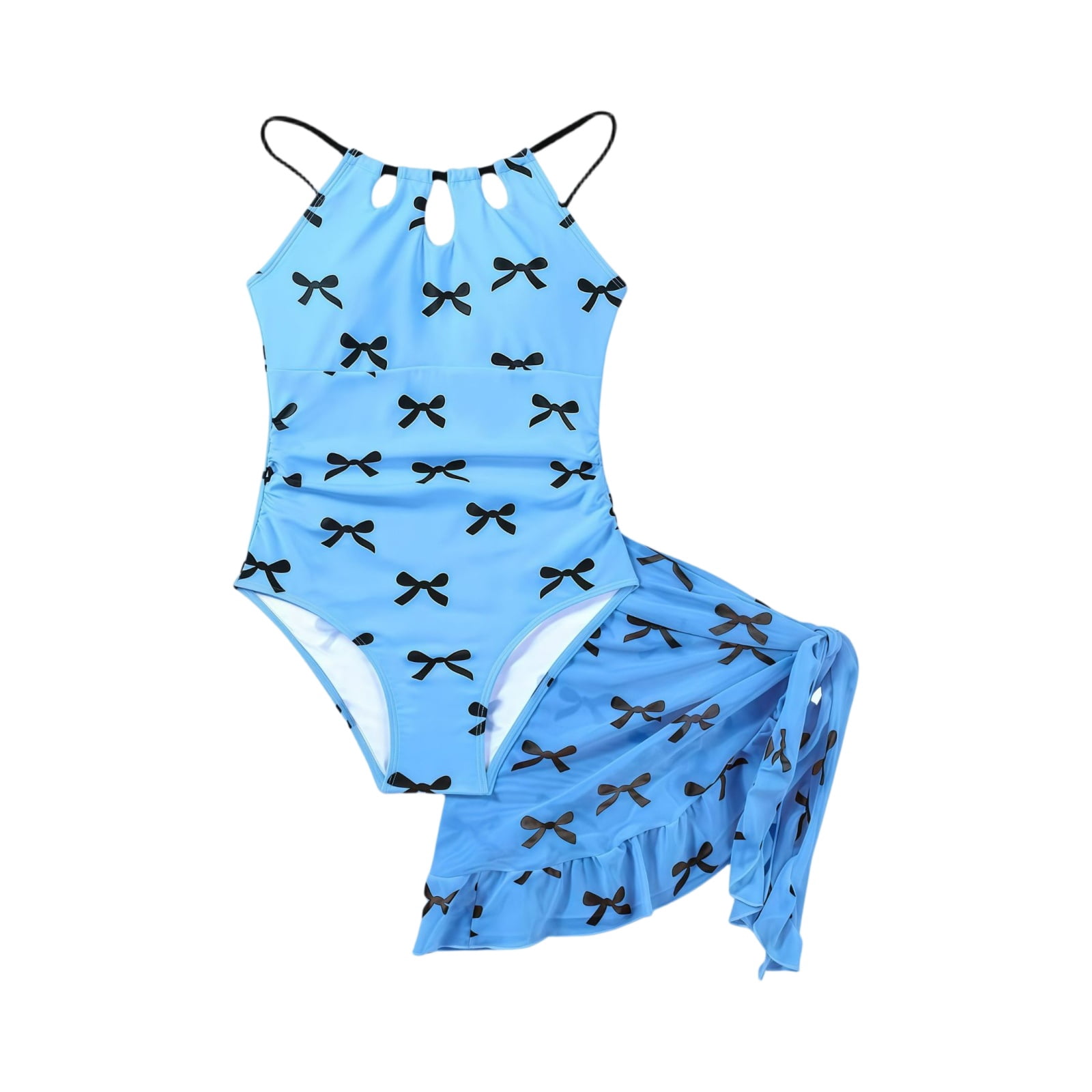 YOUYEDIAN Girls Swimsiut One Piece Bathing Suit with Mesh Cover Ups ...