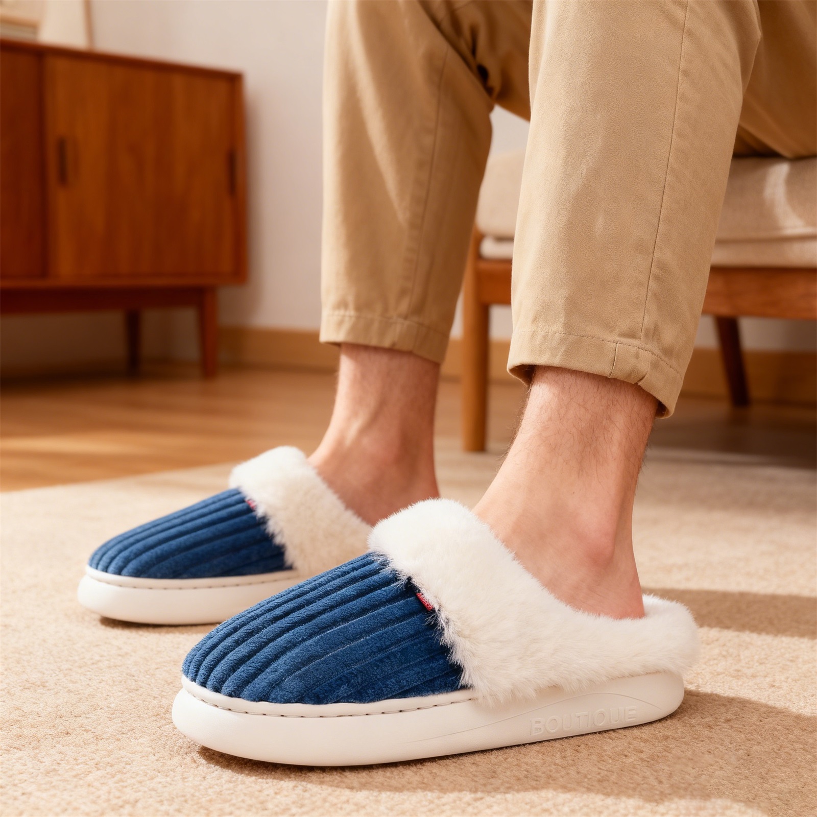 YOUYEDIAN House Slippers for Women Cozy Memory Plush Foam Faux Fur ...