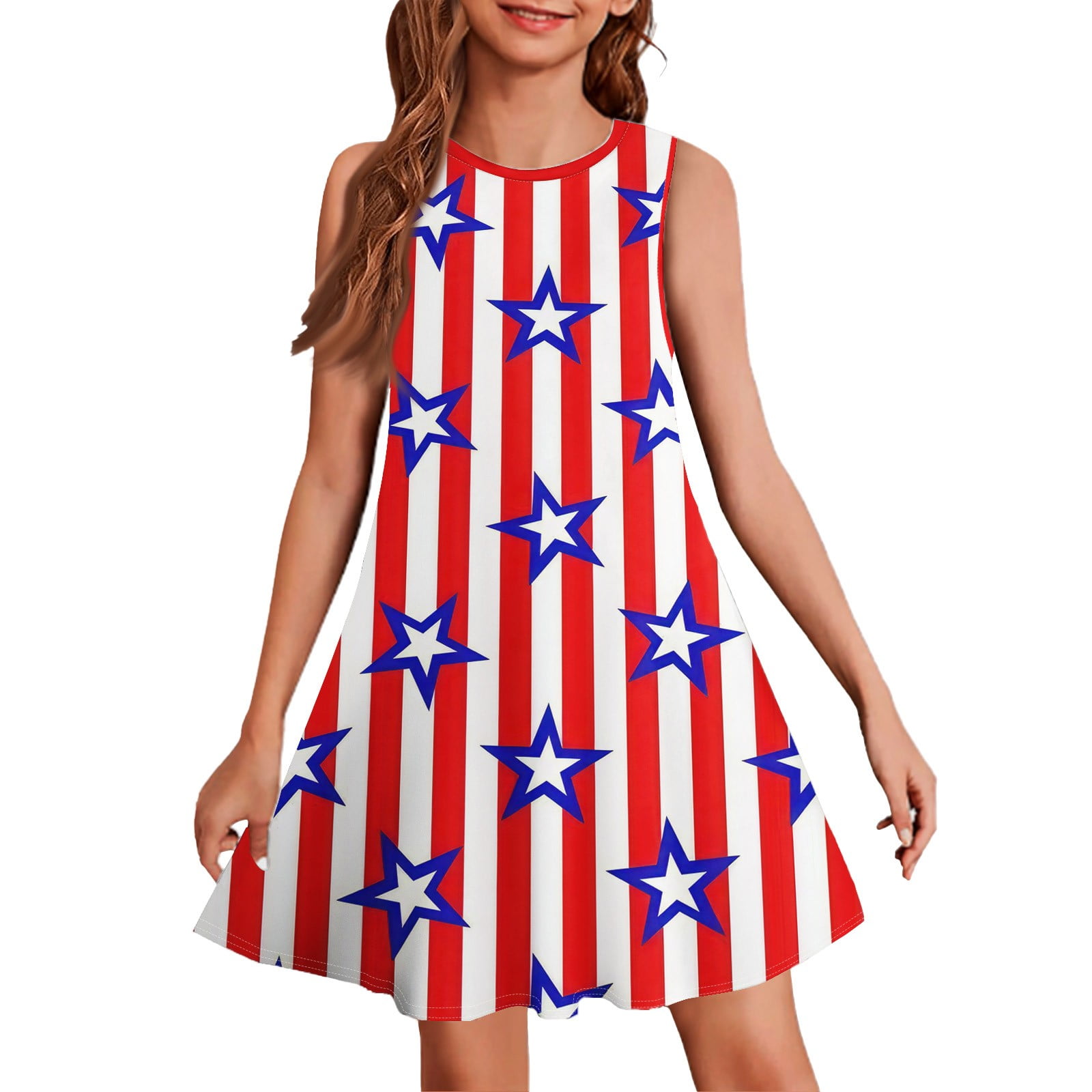 YOUYEDIAN Independence Day Dresses for Girls 1776 Sleeveless Sun ...