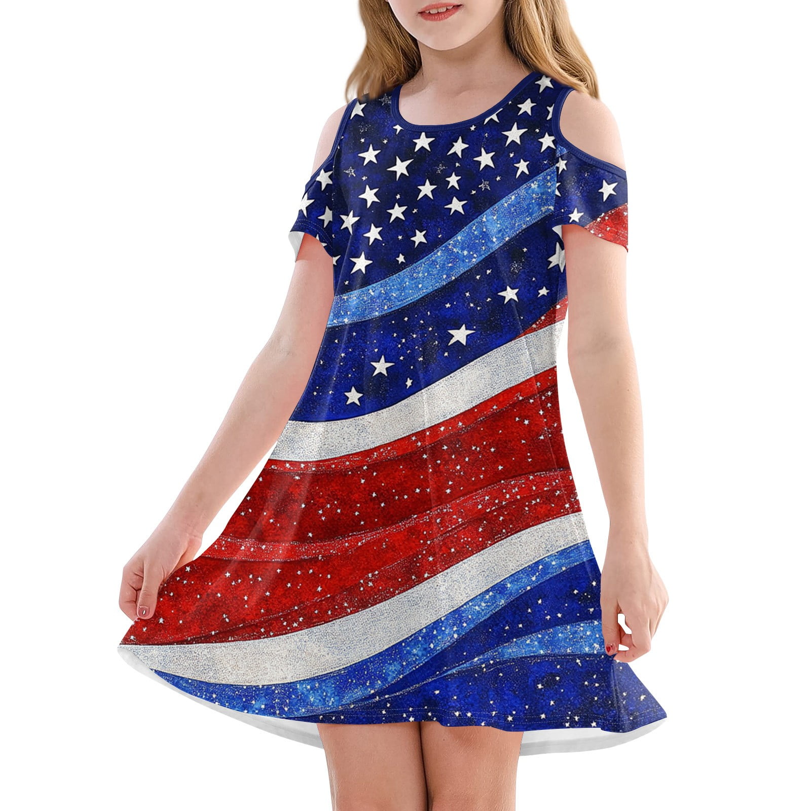 YOUYEDIAN Independence Day Plus Size Spring Dresses for Girls 1776 Cold ...