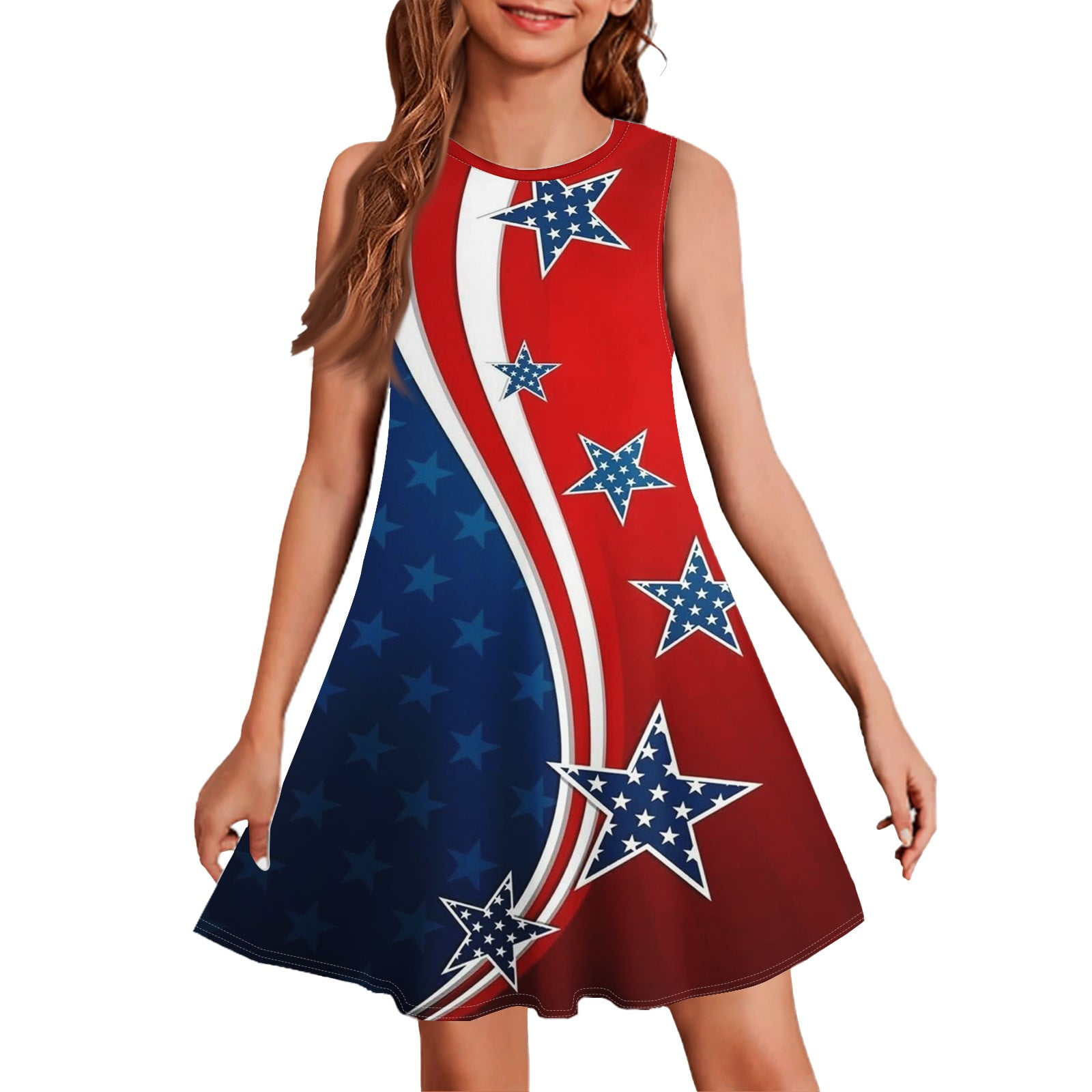 YOUYEDIAN Independence Day Plus Size Spring Dresses for Teens July 4th ...