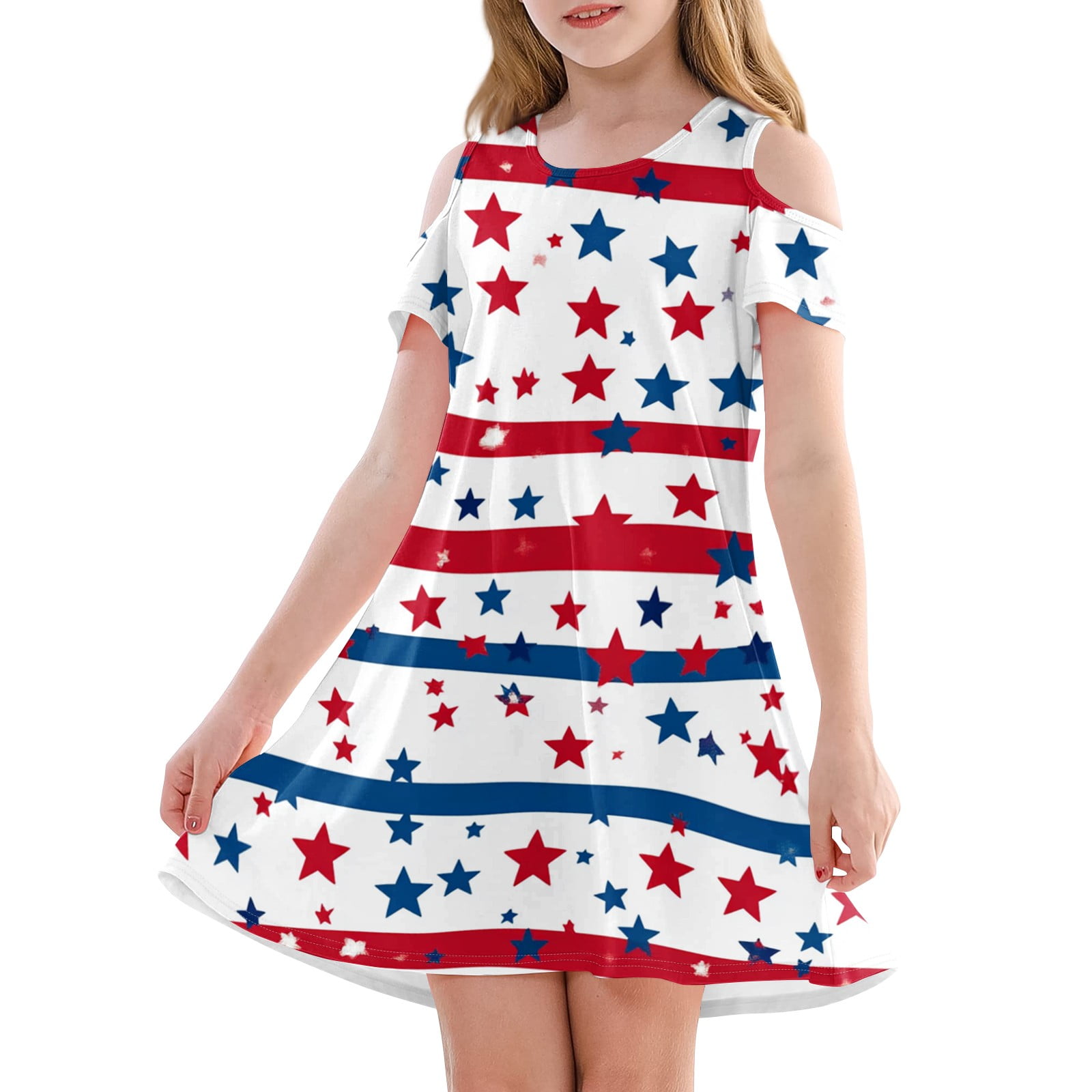 YOUYEDIAN Independence Day Vermilion Dresses for Girls 1776 Cold ...